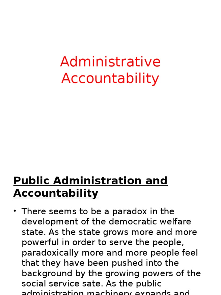 Administrative Accountability | Accountability | Supreme Courts