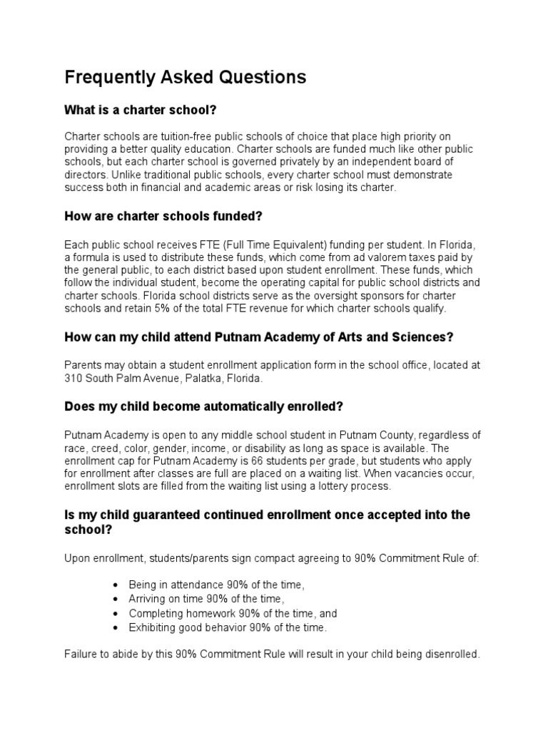Frequently Asked Questions | PDF | Charter School | State School