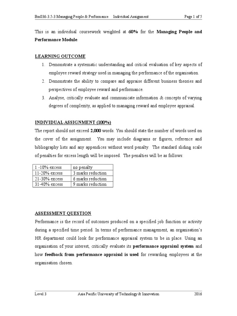 Individual Assignment | PDF | Performance Appraisal | Citation