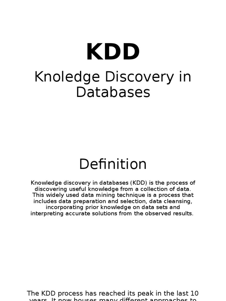 Understanding Knowledge Discovery in Databases | PDF