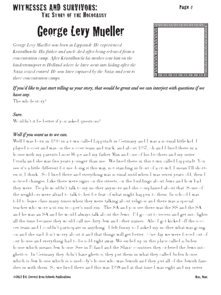 Mueller George Levy | PDF | The Holocaust | Unrest