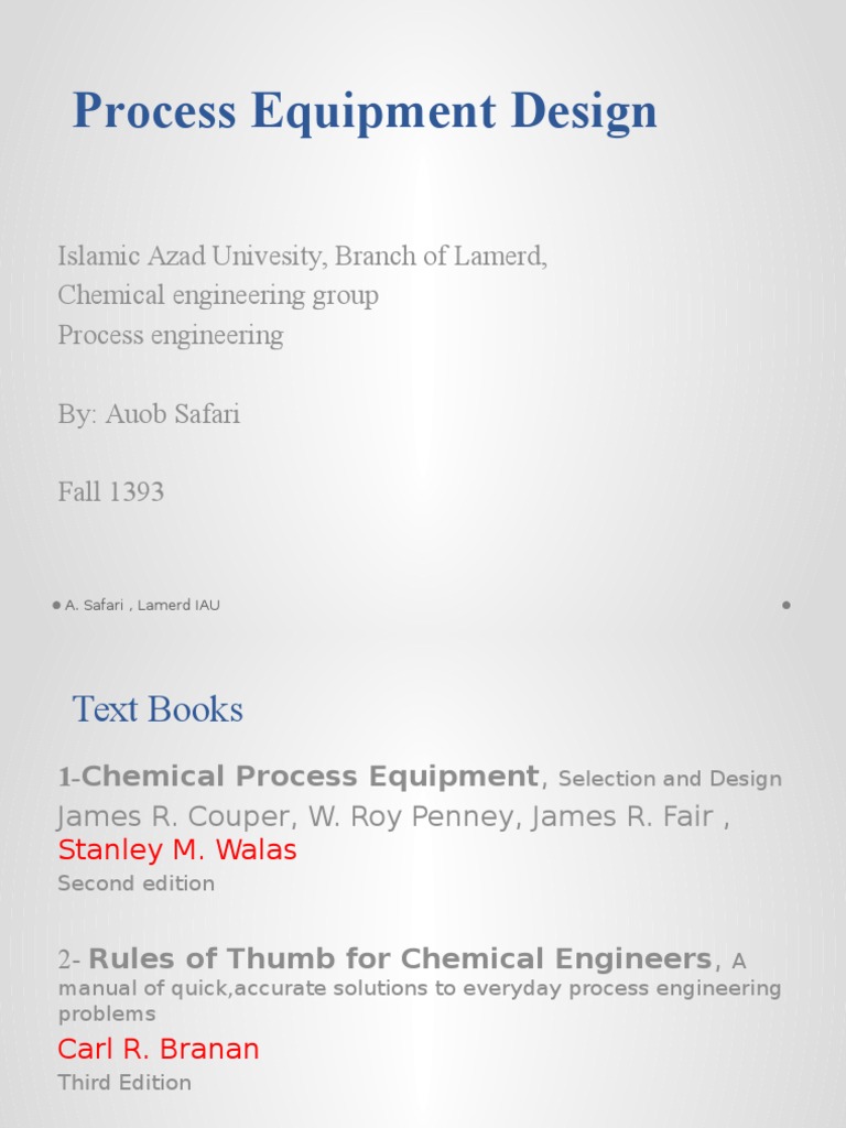 Process Equipment Design 1 | PDF | Pump | Chemical Reactor