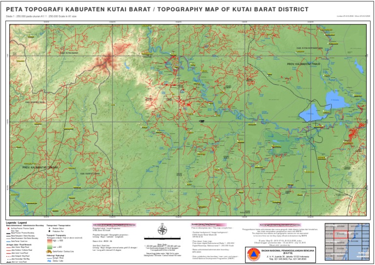 Topographic Map of Kutai Barat | PDF | Science & Mathematics