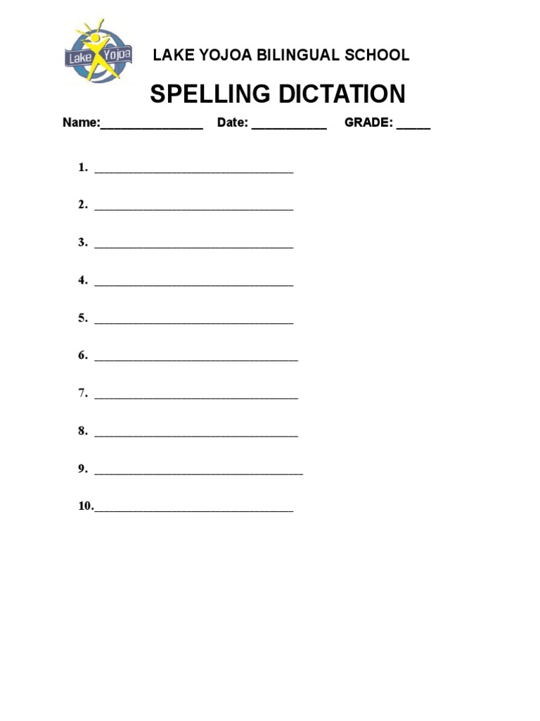 Spelling Dictation Format | PDF