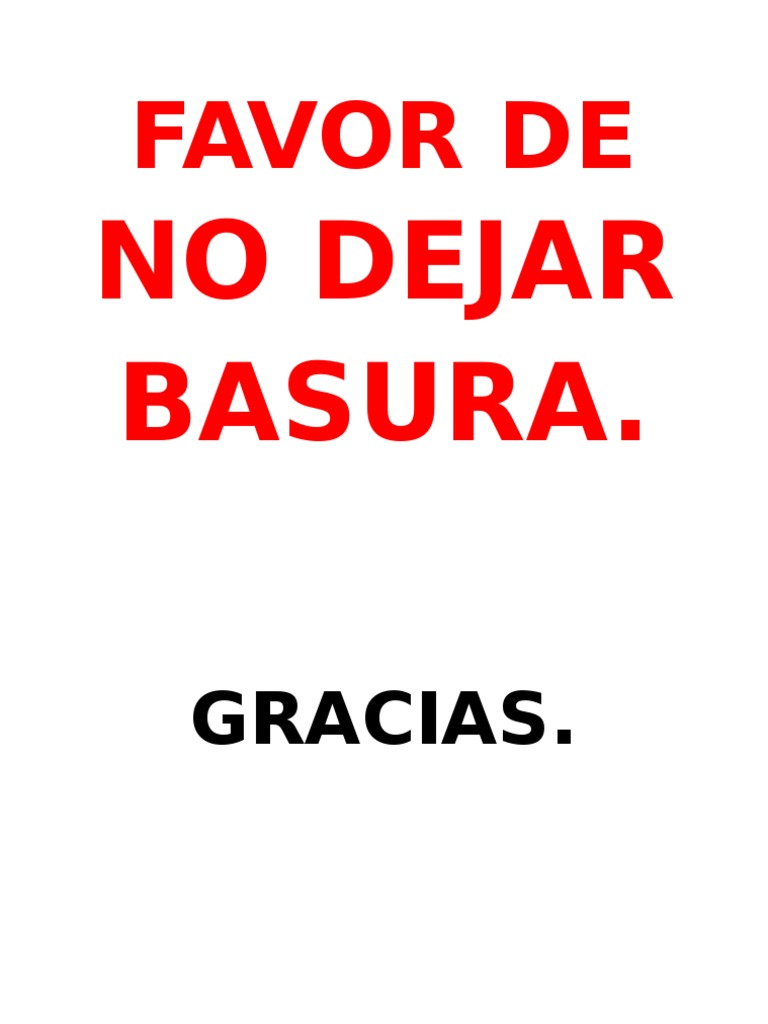 Favor de No Dejar Basura | PDF