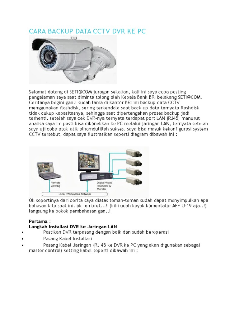 Backup Rekaman CCTV ke PC dengan DVR | PDF | Game & Aktivitas