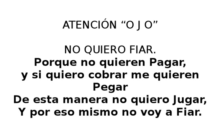 Letrero de No Se Fía. | PDF
