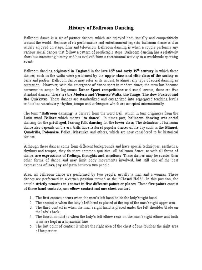 The Evolution of Ballroom Dance: From the Ballrooms of Royalty to a ...