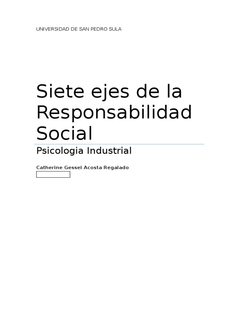 7 Ejes Responsabilidad Social Empresarial | PDF | Responsabilidad ...