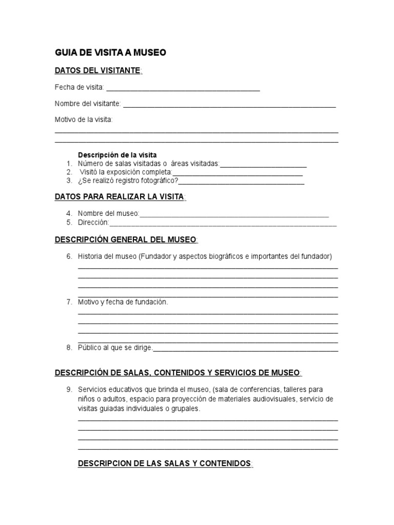 Guia de Visita A Museo | PDF