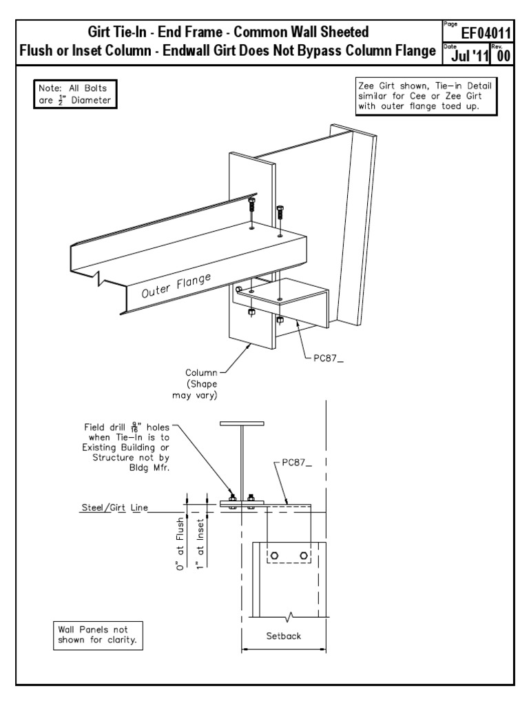 Connecting Wall Framing to an End Column Using Girts: Guidance for ...