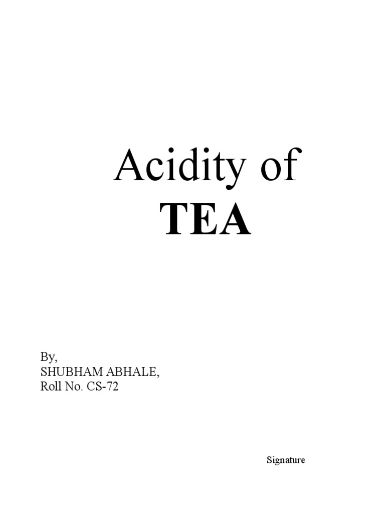 Acidity of Tea | PDF | Caffeine | Tea