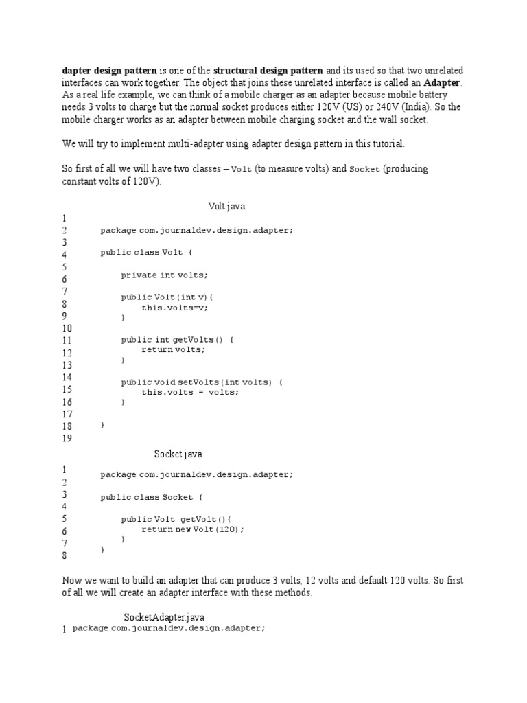 Adapter Design Pattern | PDF | Inheritance (Object Oriented Programming) | Object (Computer Science)