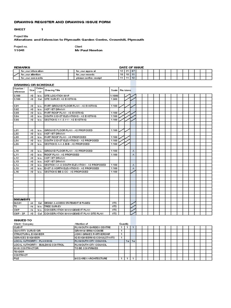 Drawing Register | PDF | Buildings And Structures