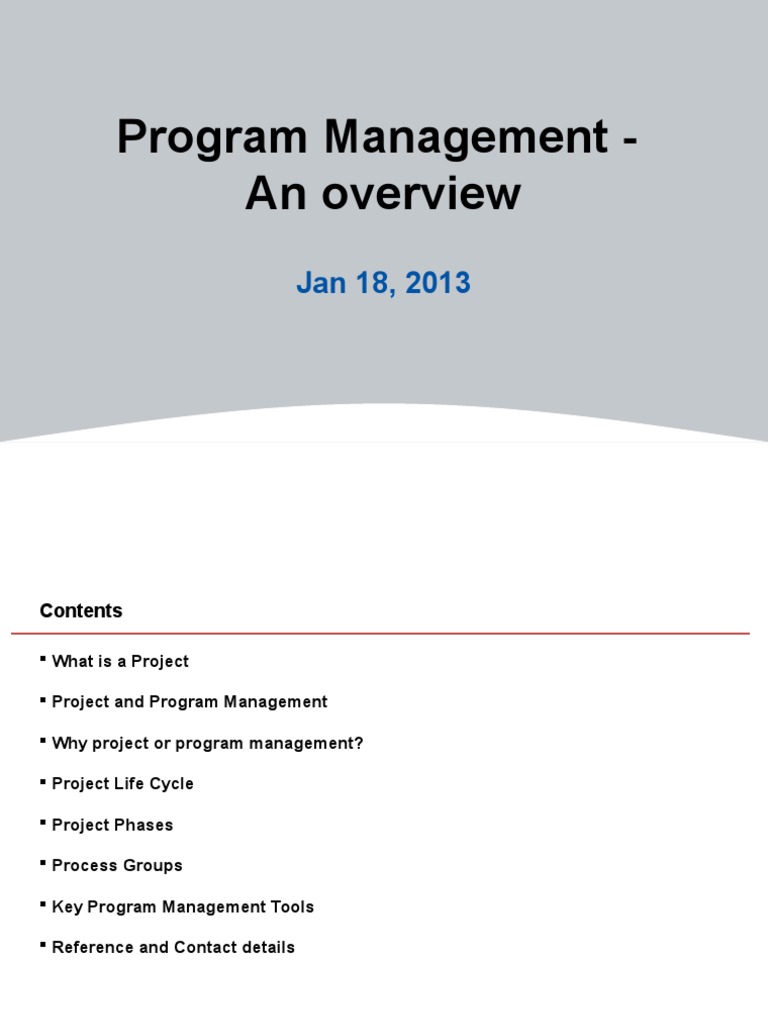 Program Management - Overview - 18 Jan 2013 | PDF | Project Management ...