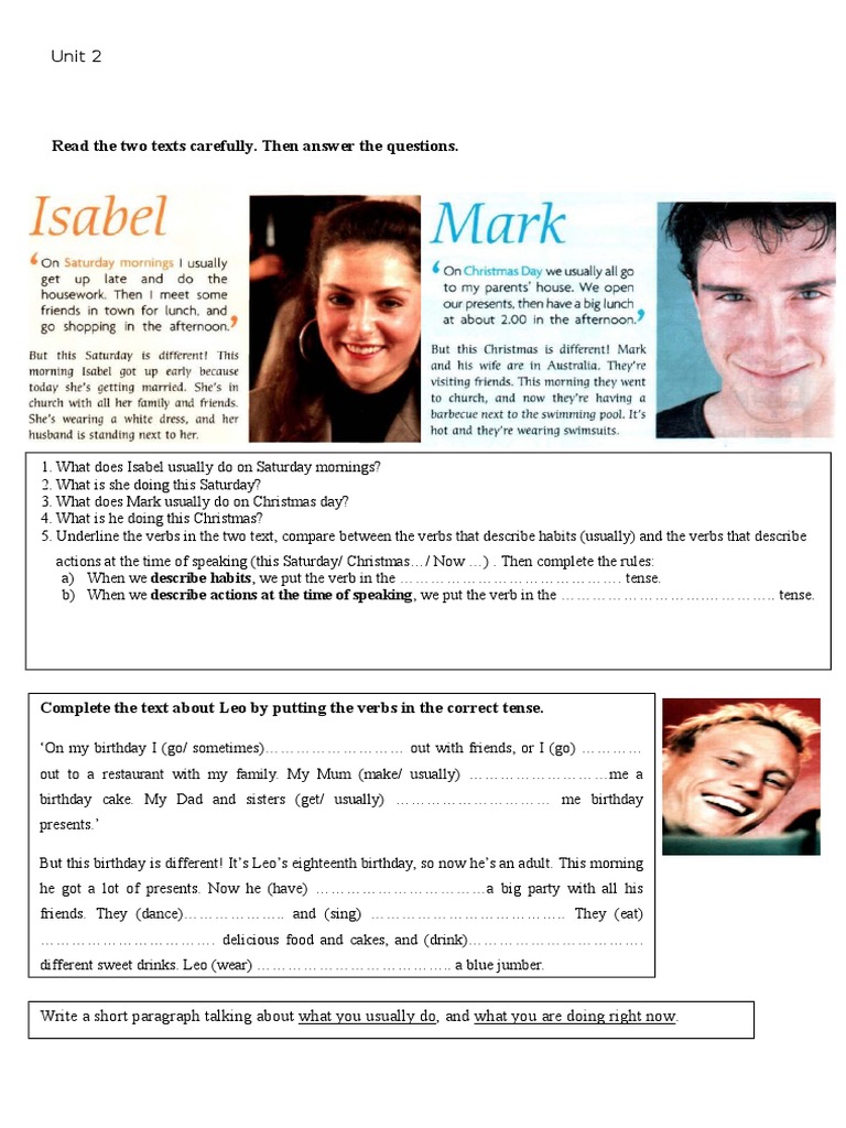 Reading Comprehension Grammar Simple Present Vs Present Continuous Use ...