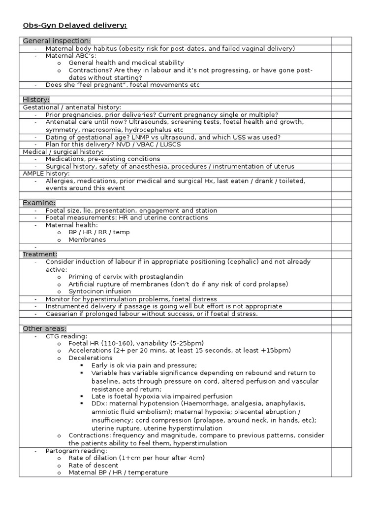 Delayed Delivery Protocol in Obstetrics | PDF | Self-Improvement ...