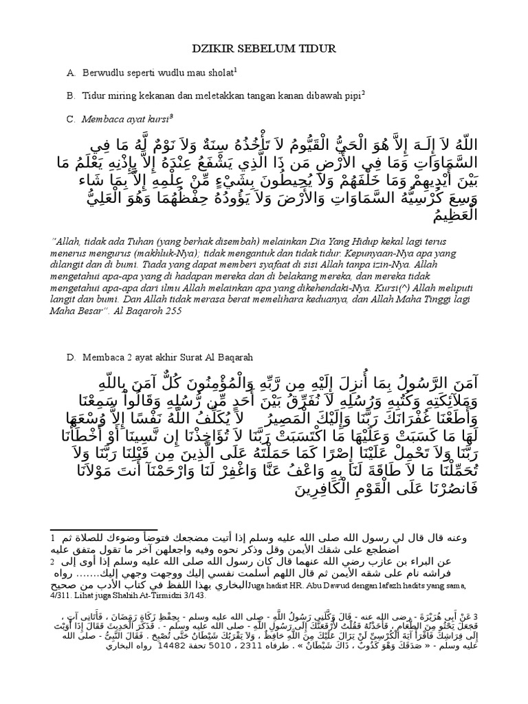 Doa Dan Dzikir Sebelum Tidur | PDF