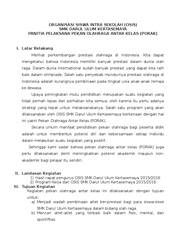 Proposal Porak | PDF