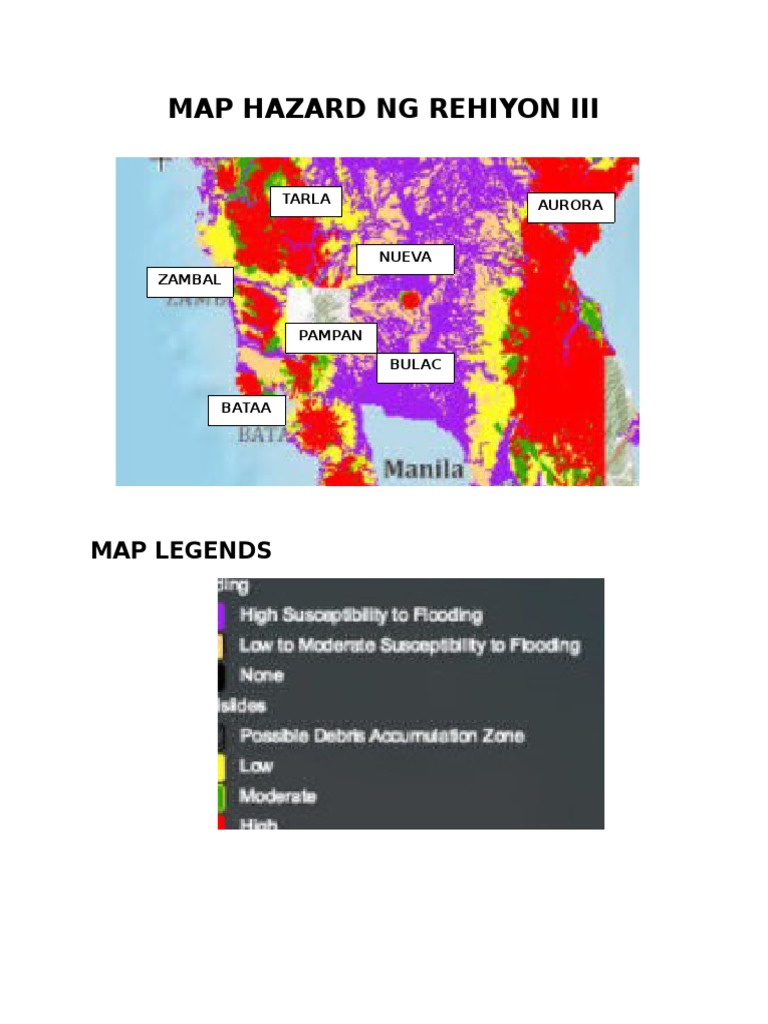 Map Hazard of Region Iii - Rehiyon - Central Luzon | PDF