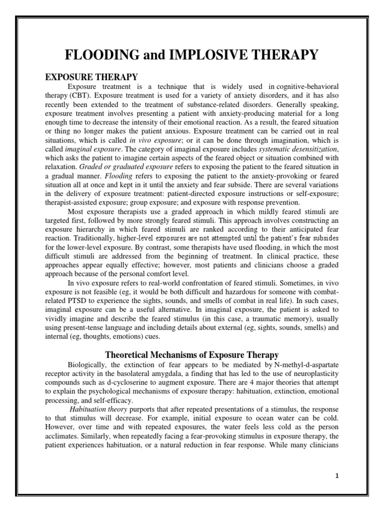 Flooding and Implosive Therapy.pdf | Phobia | Classical Conditioning