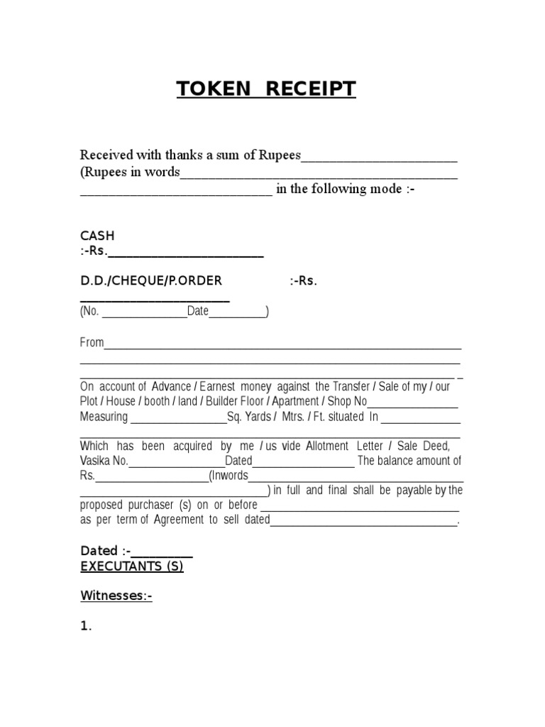 Token Receipt | PDF | Career & Growth | Business