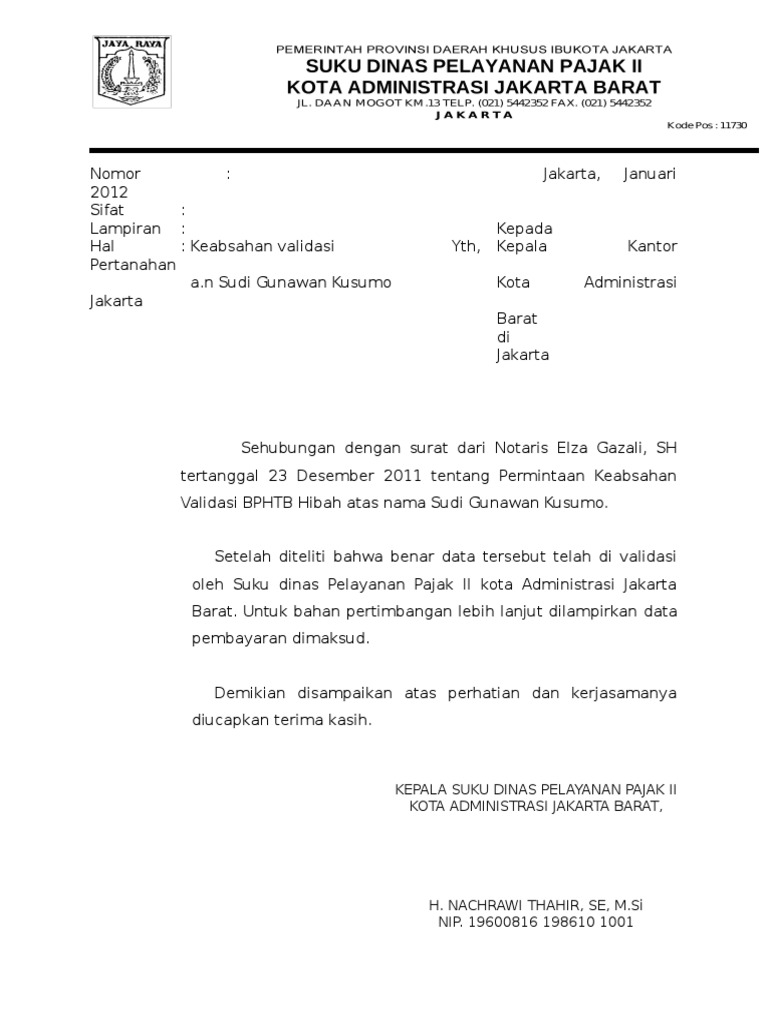 Surat Pernyataan BPN | PDF