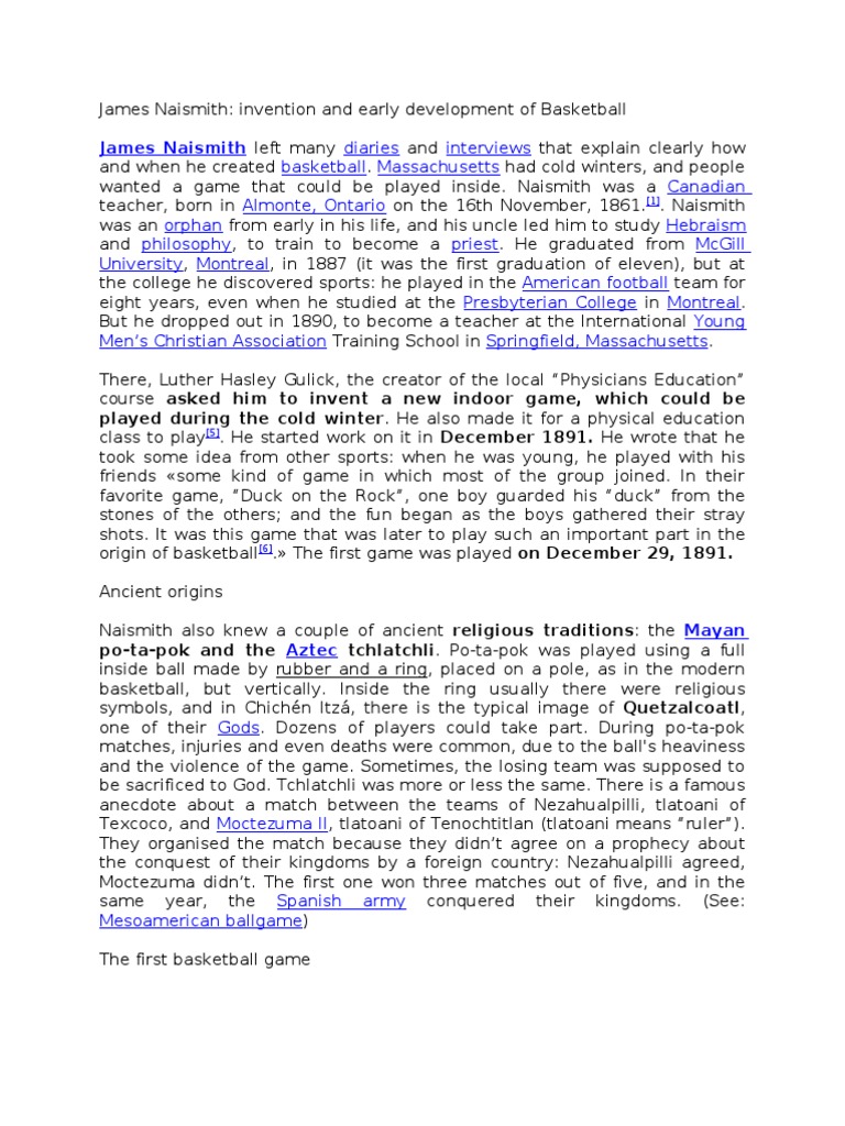 Basketball History | PDF | Ball Games | Sports