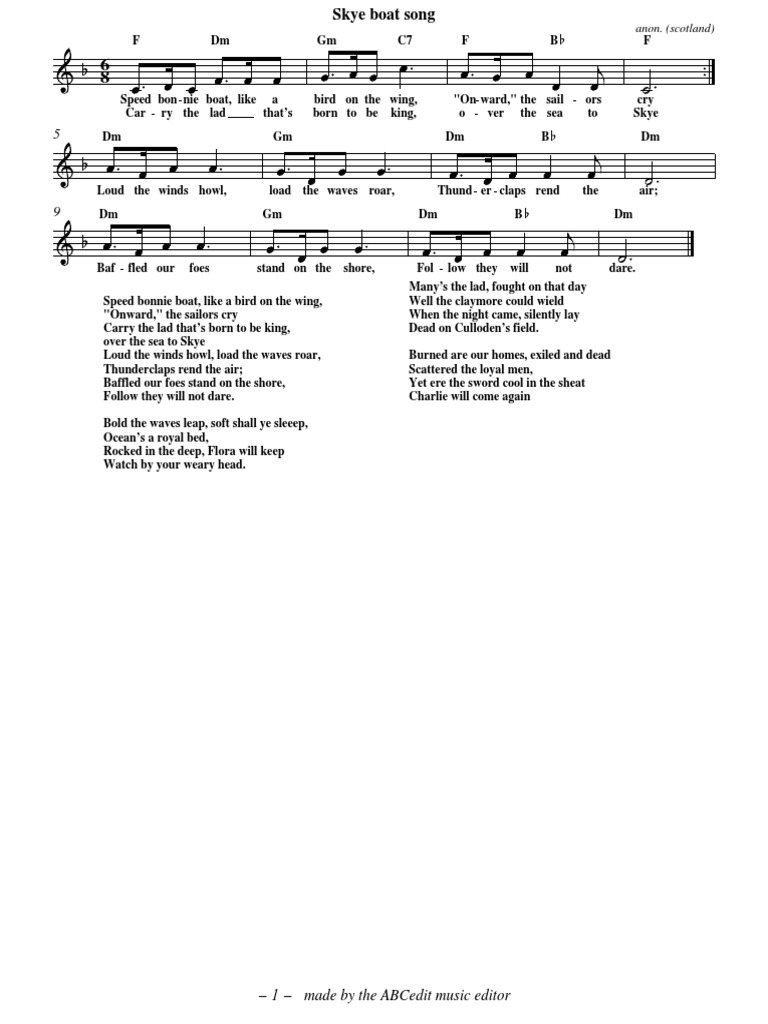 Skye Boat Song | PDF