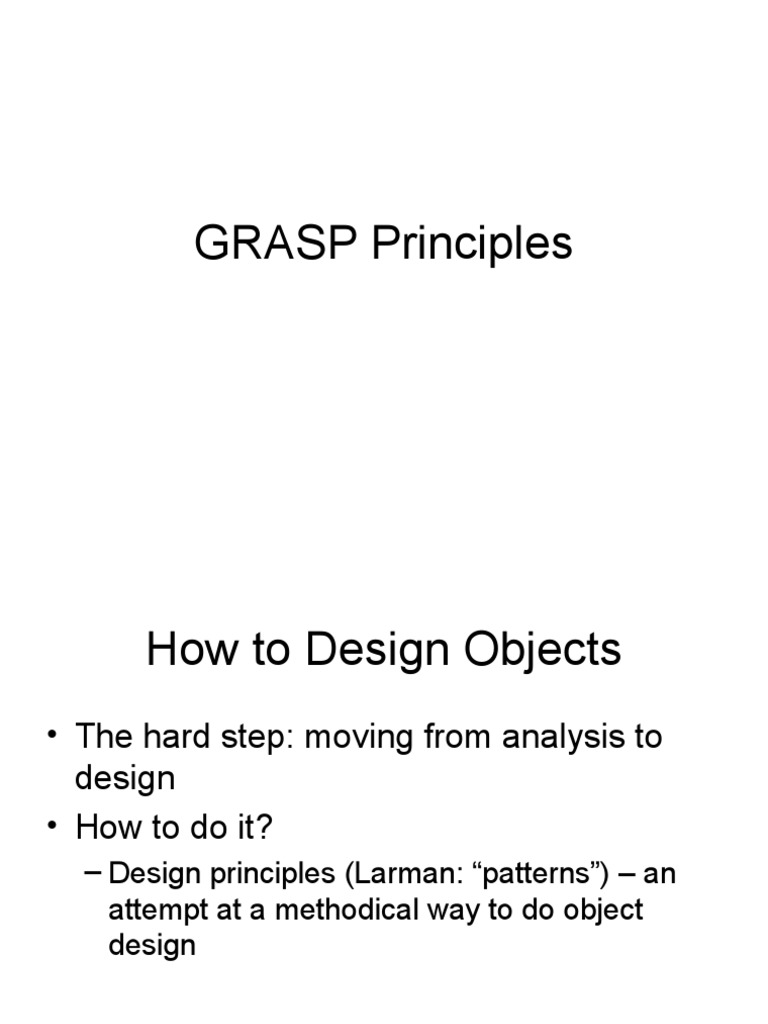 Grasp Principles Pdf Object Computer Science Object Oriented Programming 4217