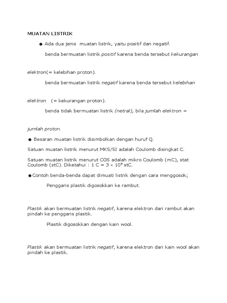 Muatan Listrik Ada Dua Jenis Muatan Listrik, Yaitu Positif Dan Negatif ...