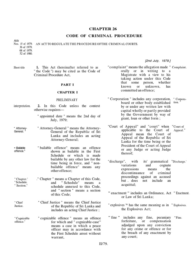 Code of Criminal Procedure Act | PDF | Arrest | Arrest Warrant