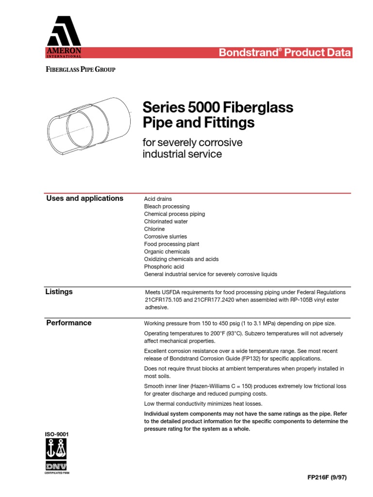 Bond Strand 5000 e | PDF | Fiberglass | Pipe (Fluid Conveyance)