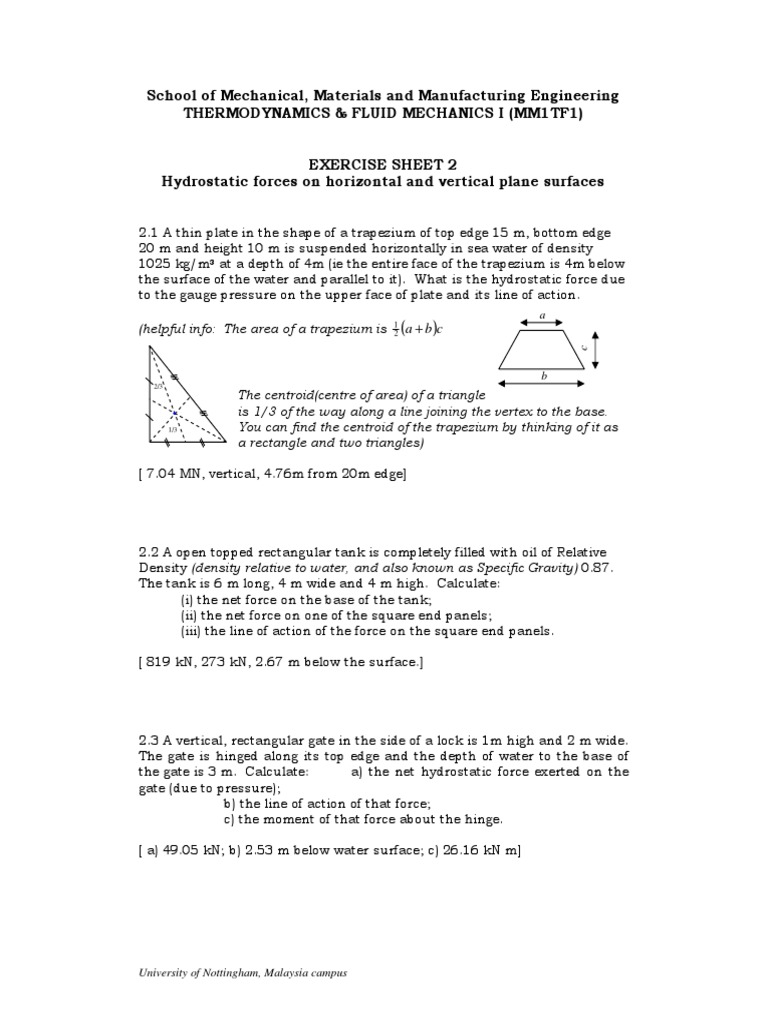 Examples 2 - Vert Sub Surf | PDF | Rectangle | Pressure
