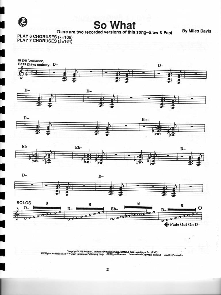 Jazz Enthusiasts: "So What" Analysis | PDF