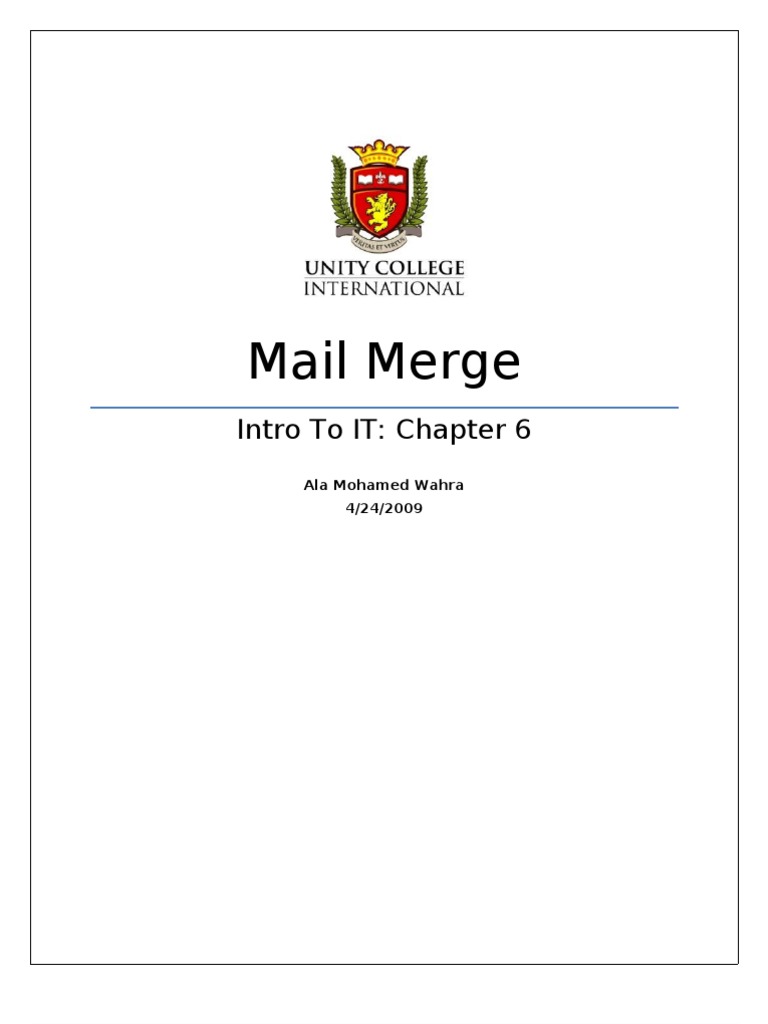 Writing A Mail Merge Document | PDF | Microsoft Outlook | Mail
