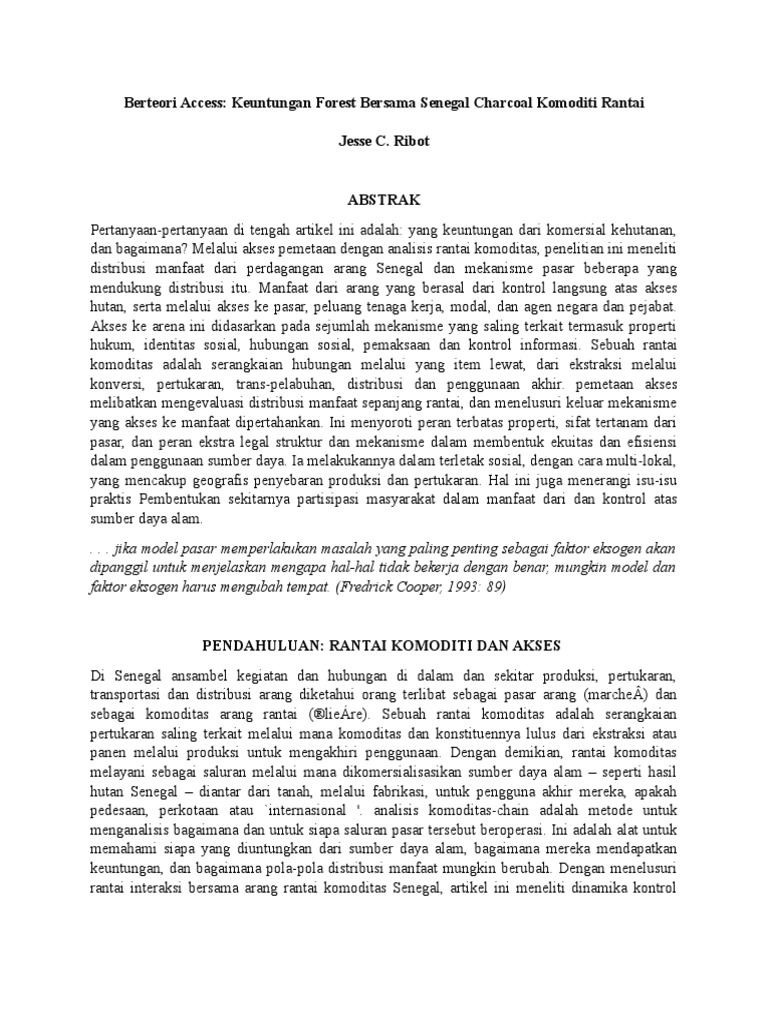 Kasus Teori Access Jesse Ribot | PDF