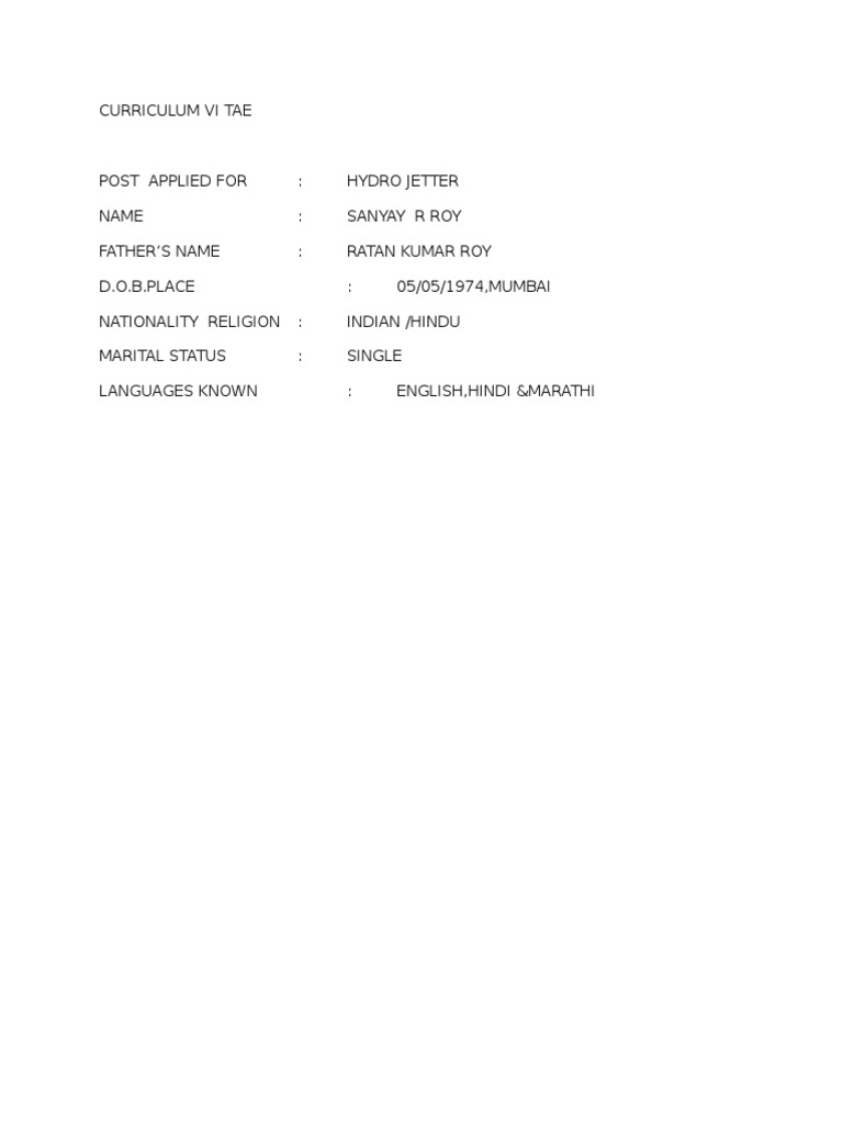 Curriculum Vi Tae | PDF