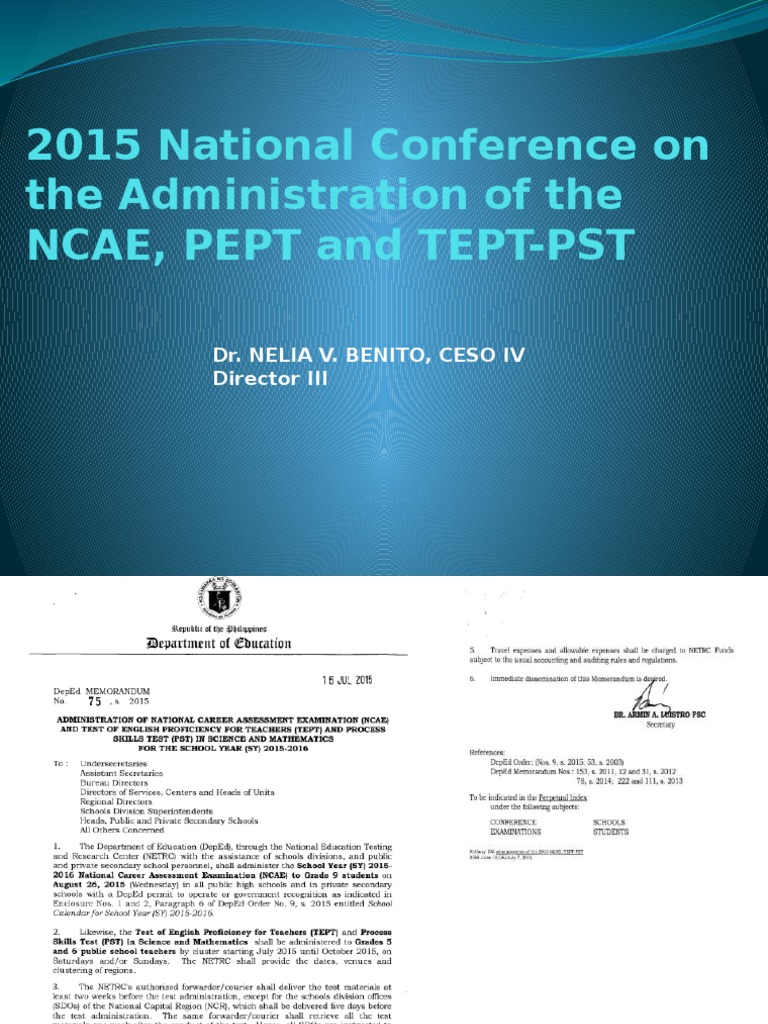 1 - 2015 NCAE Overview | PDF | Secondary School | Test (Assessment)