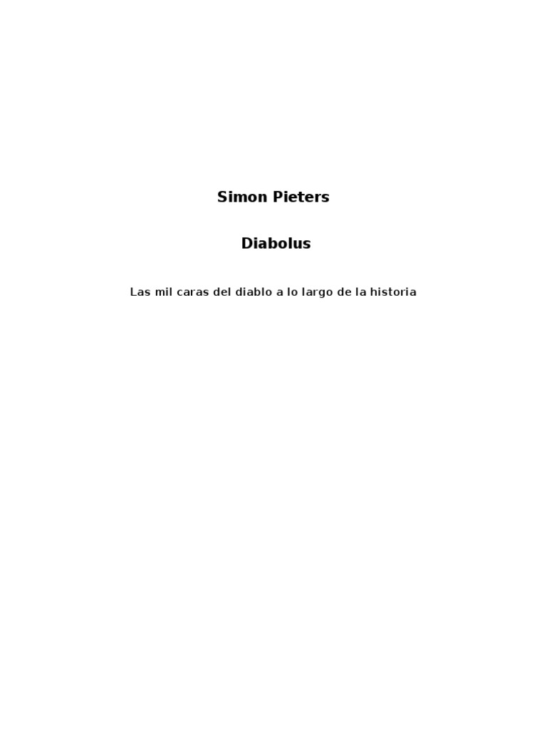 Simon Pieters Diabolus Las Mil Caras Del Diablo A Lo Largo de La ...