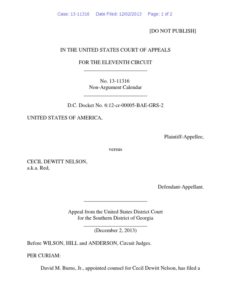 United States v. Cecil DeWitt Nelson, 11th Cir. (2013) | PDF