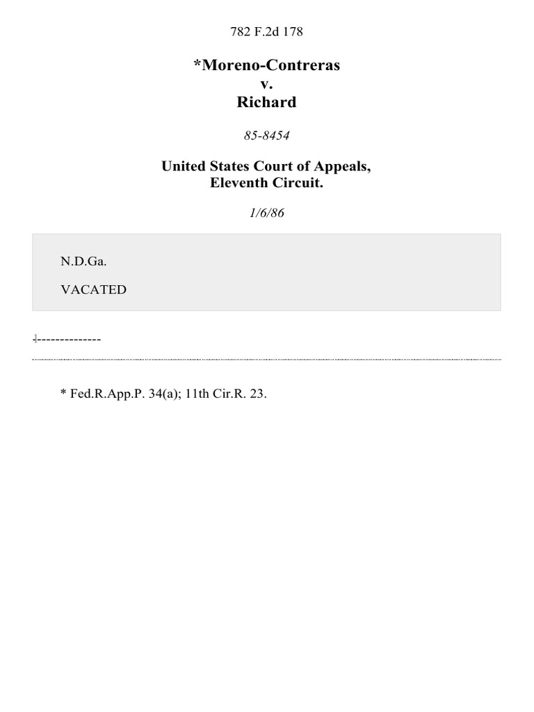 Moreno-Contreras v. Richard Case Summary | PDF