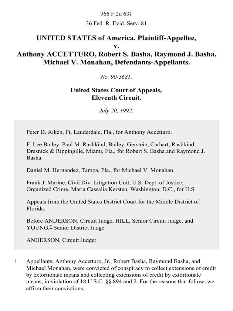 Eleventh Circuit Affirms Extortion Convictions | PDF | Hearsay ...