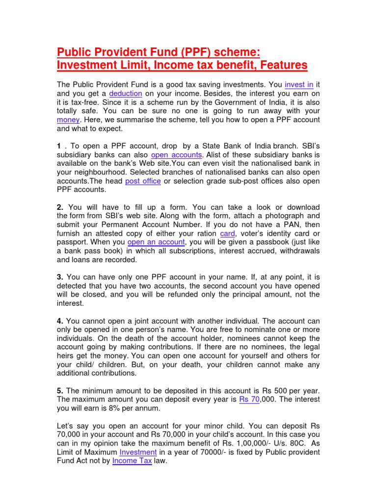 PPF Section 80c | PDF | Money | Financial Services
