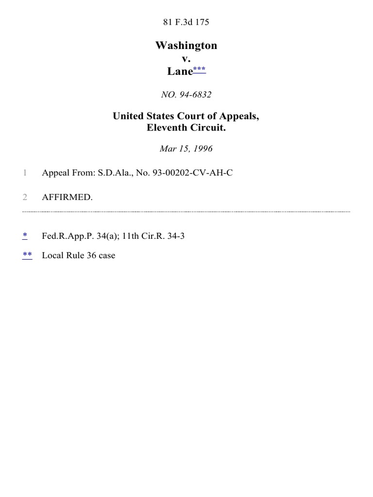 Legal Decision: Washington v. Lane | PDF