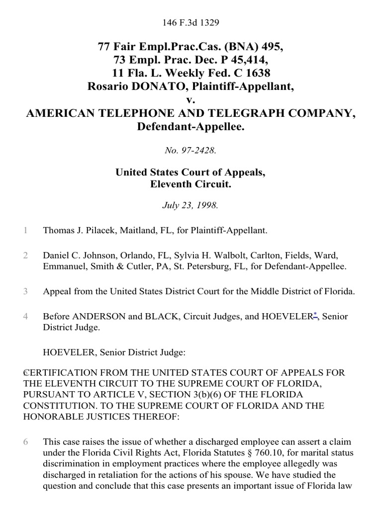 77 Fair Empl - Prac.cas. (Bna) 495, 73 Empl. Prac. Dec. P 45,414, 11 Fla. L. Weekly Fed. C 1638 ...