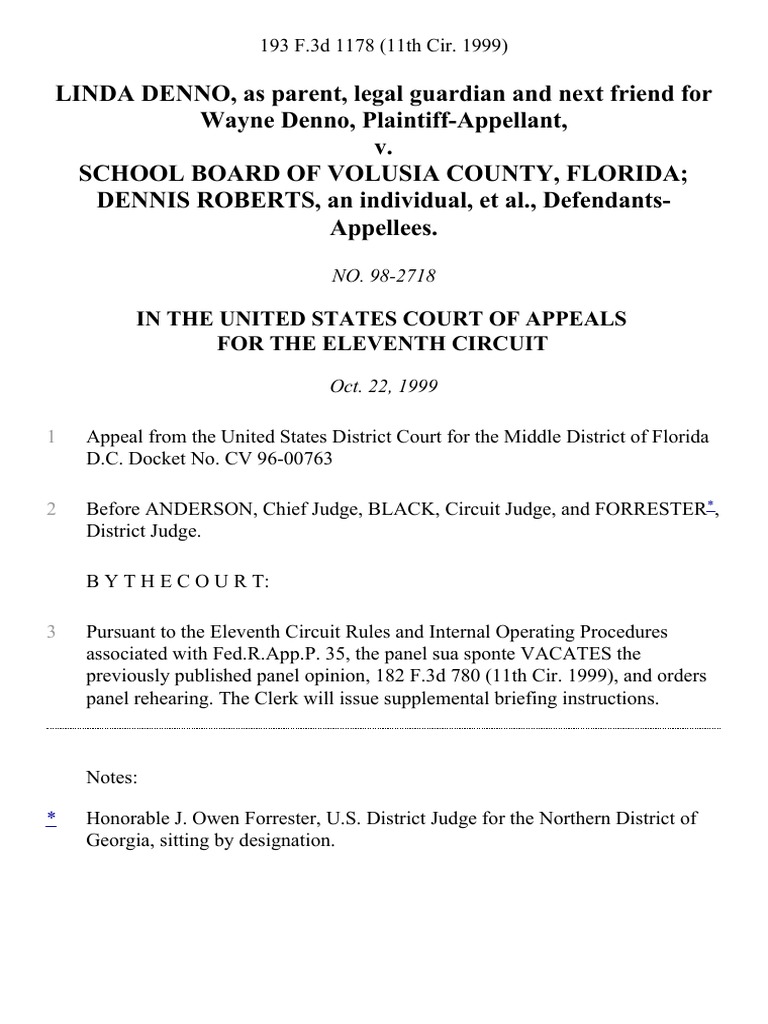 Linda Denno, As Parent, Legal Guardian and Next Friend For Wayne Denno ...