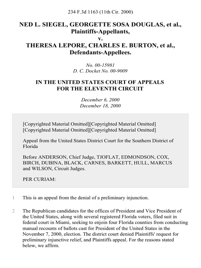 Ned L. Siegel, Georgette Sosa Douglas v. Theresa Lepore, Charles E ...