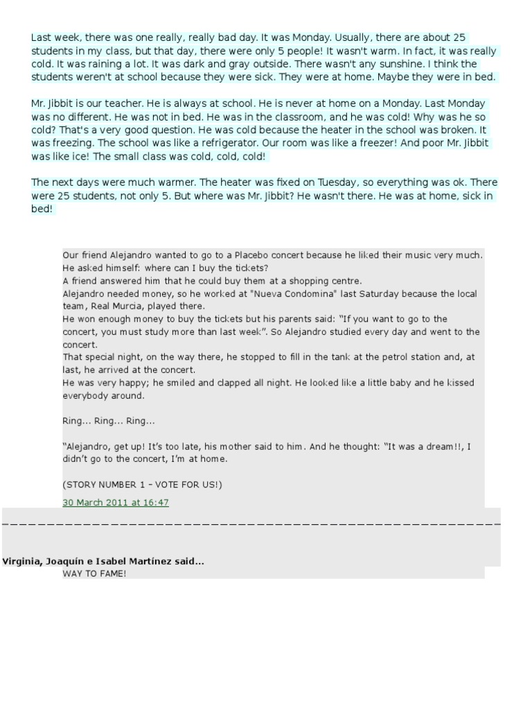 Simple Past Stories | PDF | Leisure