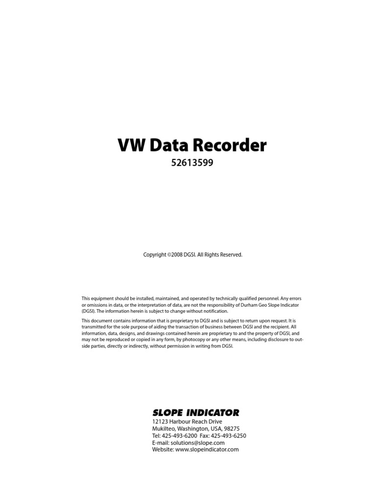 VW Data Recorder | PDF | Electrical Connector | Personal Computers